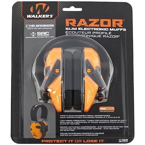 Walkers Razor Slim Earmuffs Blaze Orange Walkers