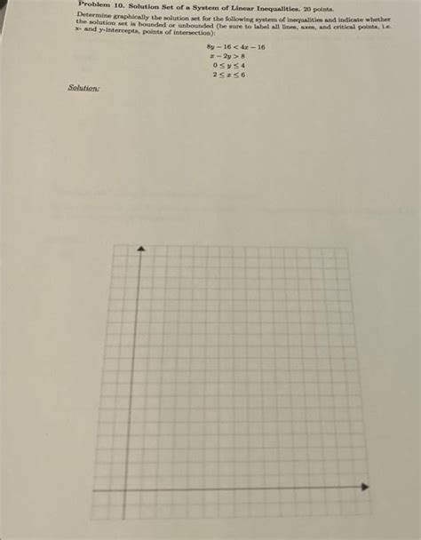 Solved Problem 10 Solution Set Of A System Of Linear Chegg Com