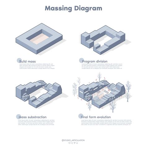 Massing Diagram For Your Next Project Behance In 2025 Architecture
