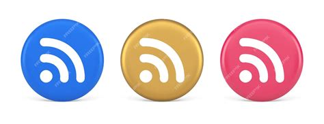Premium Vector Wifi Available Access Button Wireless Internet Connection Signal 3d Realistic Icon