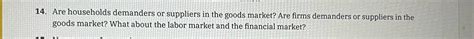 Solved Are Households Demanders Or Suppliers In The Goods