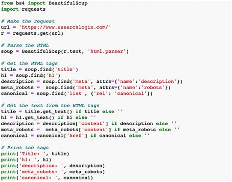 How To Extract Seo Information From A Website Using Python Esearch Logix