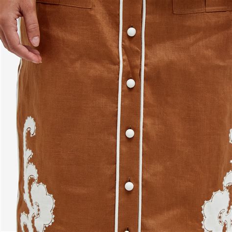 AlÉmais Ruby Applique Skirt Tobacco End