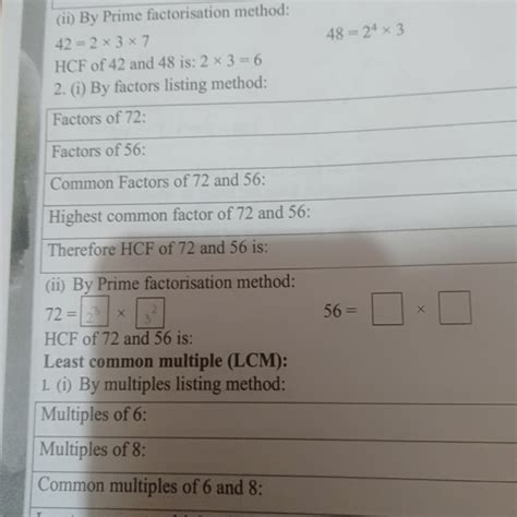 Find Factors Of 72 Factors Of 56 Common Factors Of 72 And 56 Highest Co