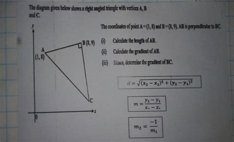 Solved The Diagram Given Below Shows A Right Angled Triangle With