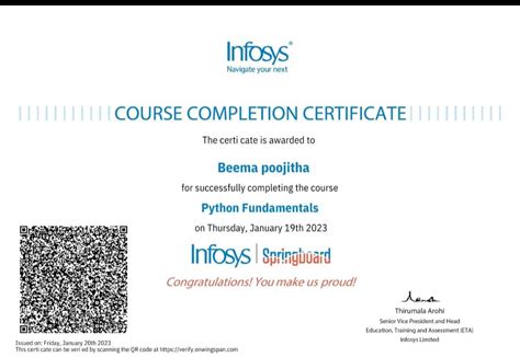 Python Fundamentals Certificate Beema Poojitha