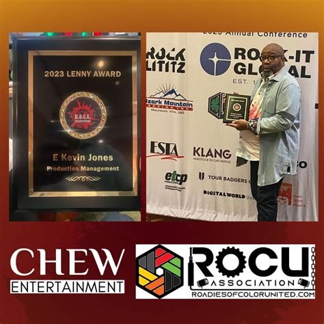 Congratulations To Chew Ent Production Manager E Kevin Jones He Was Recently Awarded