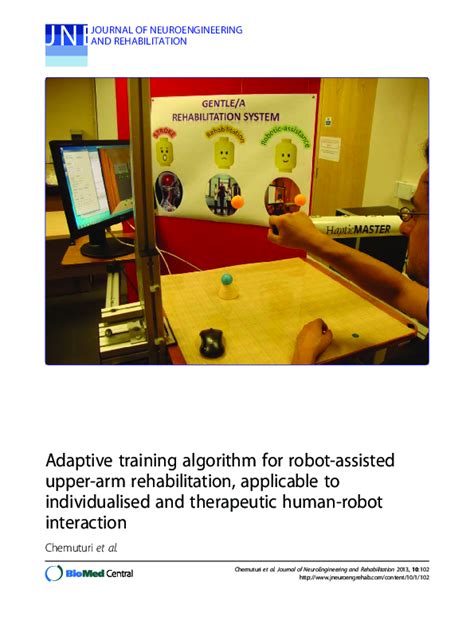 Pdf Adaptive Training Algorithm For Robot Assisted Upper Arm Rehabilitation Applicable To