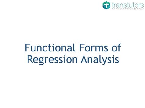 Functional Forms Of Regression Models Eonomics Pptx Physics Science
