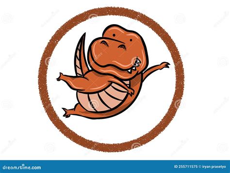 Drawing Cartoon Dinosaur T Rex Cute For Sticker And Decoration Poster Stock Illustration