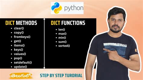 python tutorials for beginners in telugu tutorial 6 python dict