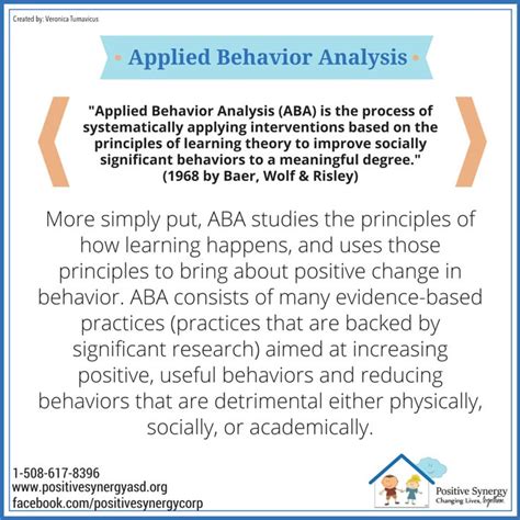 Positive Synergy Corporation ABA Explained Aba Behavioranalysis Appliedbehavioranalysis