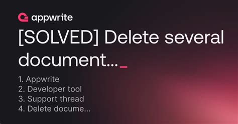 Solved Delete Several Documents At Once Threads Appwrite