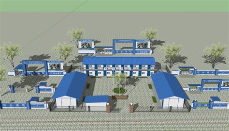 活动板房施工工地su模型厂房土木在线