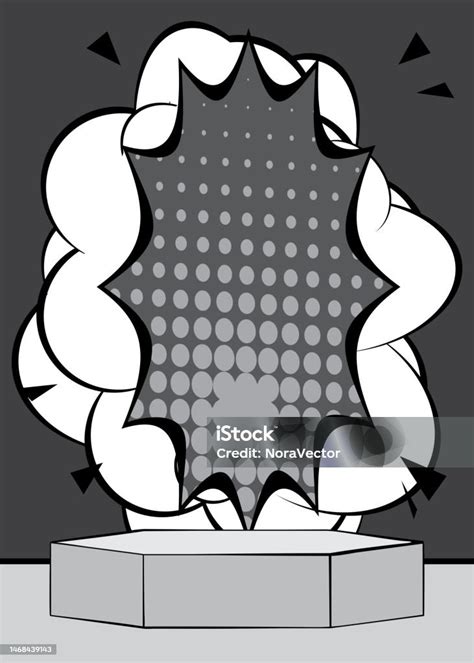 만화 육각형 회색 모형 프레젠테이션을 위한 무대 만화책 제품 연단 그래픽 프레젠테이션 벡터 쇼케이스 그림입니다 고풍스런에 대한 스톡 벡터 아트 및 기타 이미지 Istock