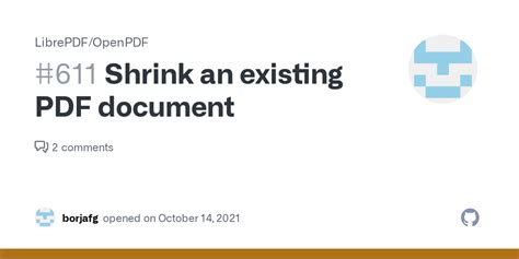 Shrink An Existing PDF Document Issue 611 LibrePDF OpenPDF GitHub