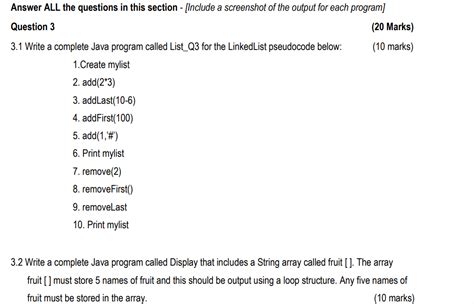 Solved Answer ALL The Questions In This Section Include A Chegg