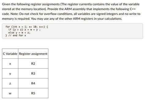 Given The Following Register Assignments The Register Currently