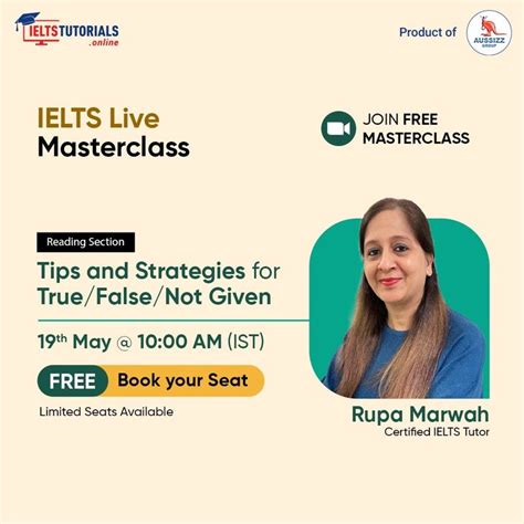 Attend The Free Ielts Masterclass From Ieltstutorials Ielts Master Class Tutorial