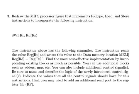 Redraw The Mips Processor Figure That Implements