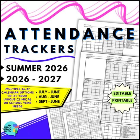 Summer Esy 2026 26 27 Attendance Sheet Editable Attendance Tracker