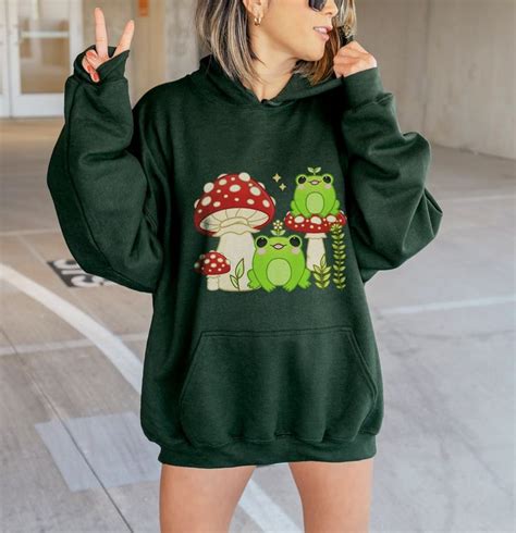 Hoodie Fits Cute Hoodie Soft Core Outfits Frog Dress Kawaii Hoodie