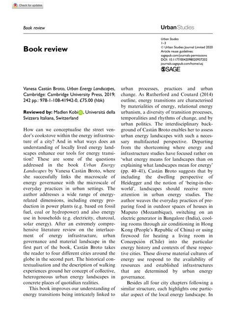 Pdf Book Review Urban Energy Landscapes