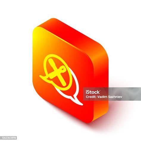 흰색 배경에 격리 된 등색 선 드럼 스틱 아이콘 악기 주황색 정사각형 버튼 벡터 3차원 형태에 대한 스톡 벡터 아트 및 기타