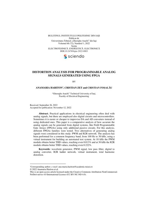 Pdf Distortion Analysis For Programmable Analog Signals Generated