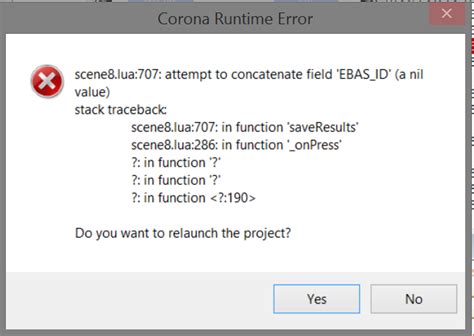 Lua Corona Runtime Error Attempt To Concatenate Field A Nil