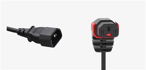 AC MAINS POWER LEADS IEC LOCK Angled Connectors