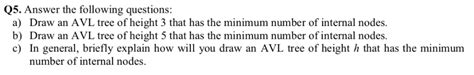 Solved Q5 Answer The Following Questions A Draw An Avl