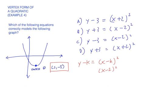 Vertex Form Of A Quadratic Example 3 Numerade