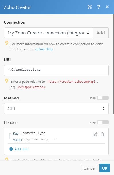 Zoho Creator Ibexa Connect Documentation