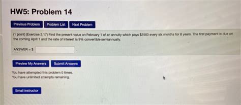 Solved Hw5 Problem 14 Previous Problem Problem List Next