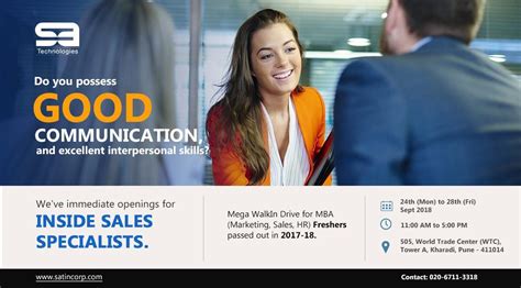Sa Technologies Inc On Linkedin Mba Opportunity It Pune Marketing Sales Hr