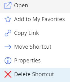 Deleting Folder Shortcuts