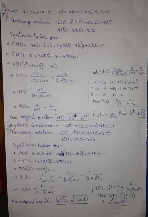 [solved] 5 use the laplace transform to solve the following odes a