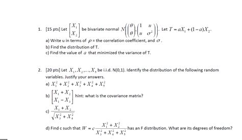 solved let [x1 x2] be bivariate normal n let t ax1 1