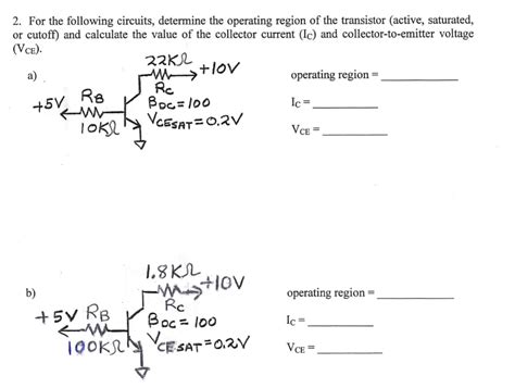 Solved For The Following Circuits Determine The Operating Chegg Com