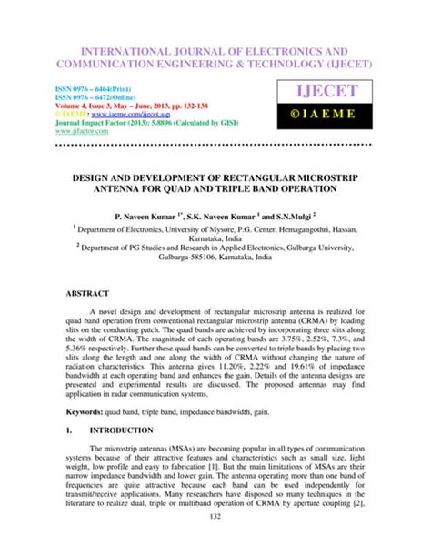 Design And Development Of Rectangular Microstrip Pdf