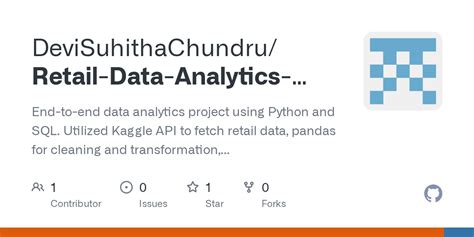 GitHub DeviSuhithaChundru Retail Data Analytics Project Python SQL Integration End To End