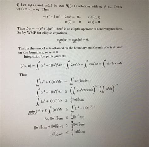 Write The Weak Formulation Of The Following Problem Chegg