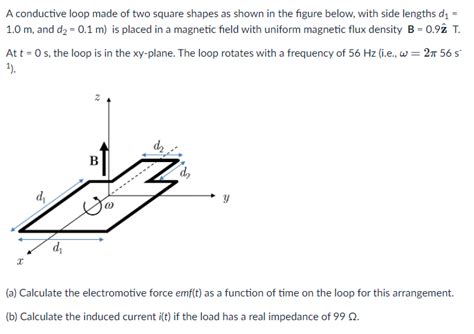 Solved A Conductive Loop Made Of Two Square Shapes As Shown Chegg Com