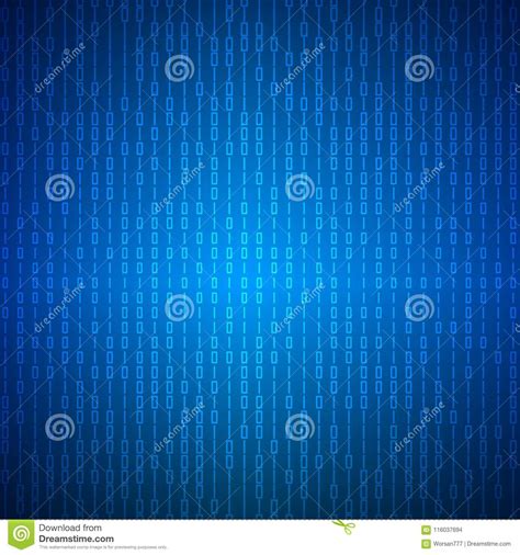 Abstract Stream Of Binary Matrix Code On Blue Screen Binary Computer