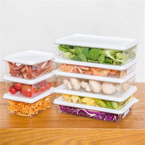 KCASA KC SB06 Stackable Refrigerator Fridge Freezer Storage Box Stack Food Container Tray