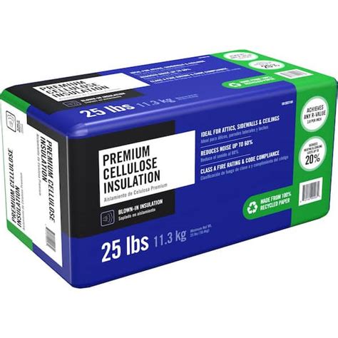 Blown In Cellulose Premium Insulation 25lbs Cbi25 The Home Depot