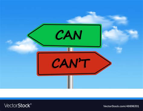 Conflict Of Can Vs Cant Versus Royalty Free Vector Image
