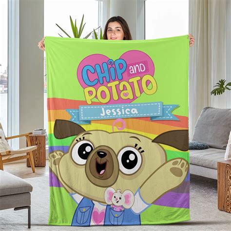 Personalized Chip And Potato Blanket Chip And Potato Birthday Etsy