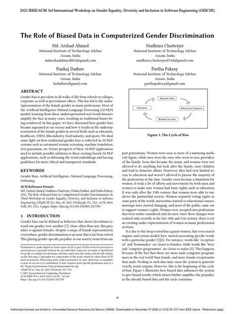 The Role Of Biased Data In Computerized Gender Discrimination Pdf
